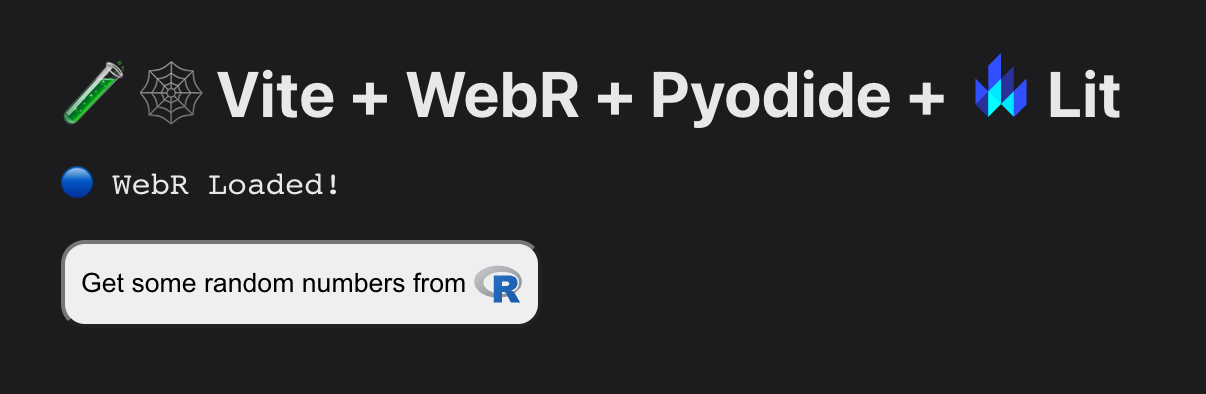 🧪 Vite + WebR + Pyodide + Lit